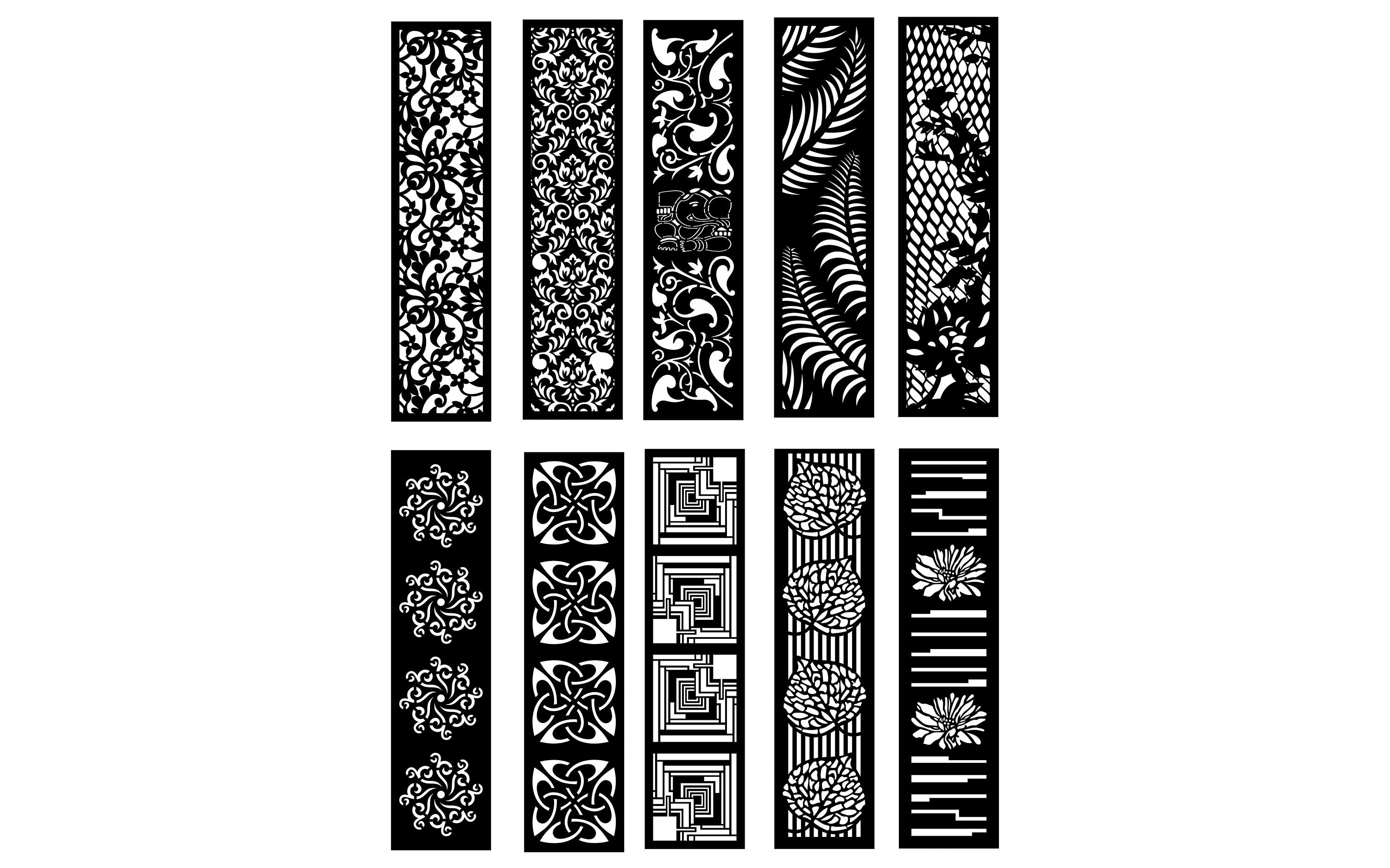 Room Divider Privacy Screen Partitions Decorative Panel Plasma Dxf CDR ...