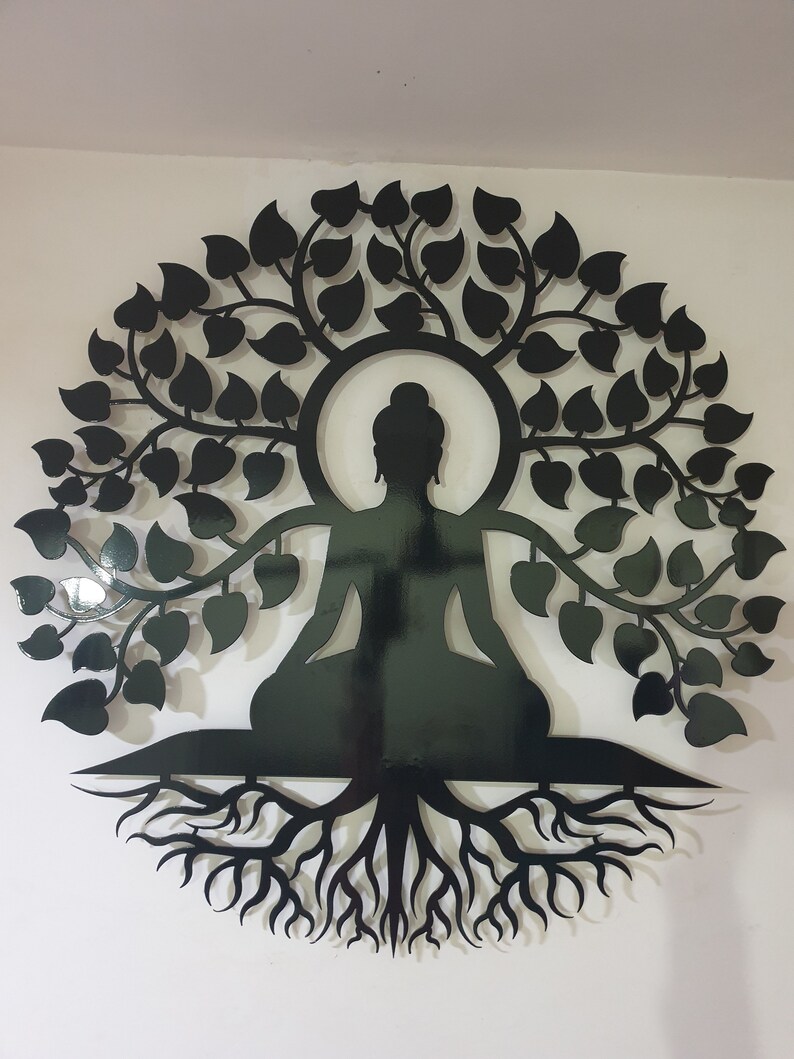 Buddha Tree Wall Art | Meditation Metal Decor | Laser Cut Enlightenment ...
