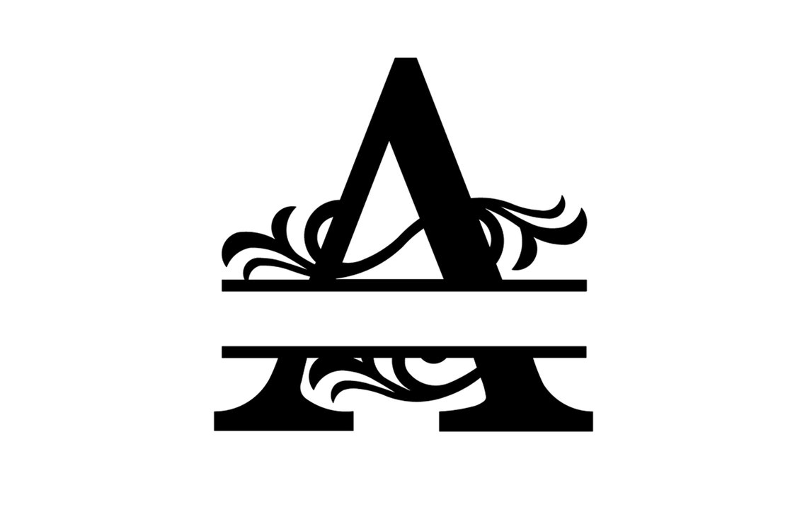 Split Letter Name Monogram DXF File Laser Cut Laser - Etsy