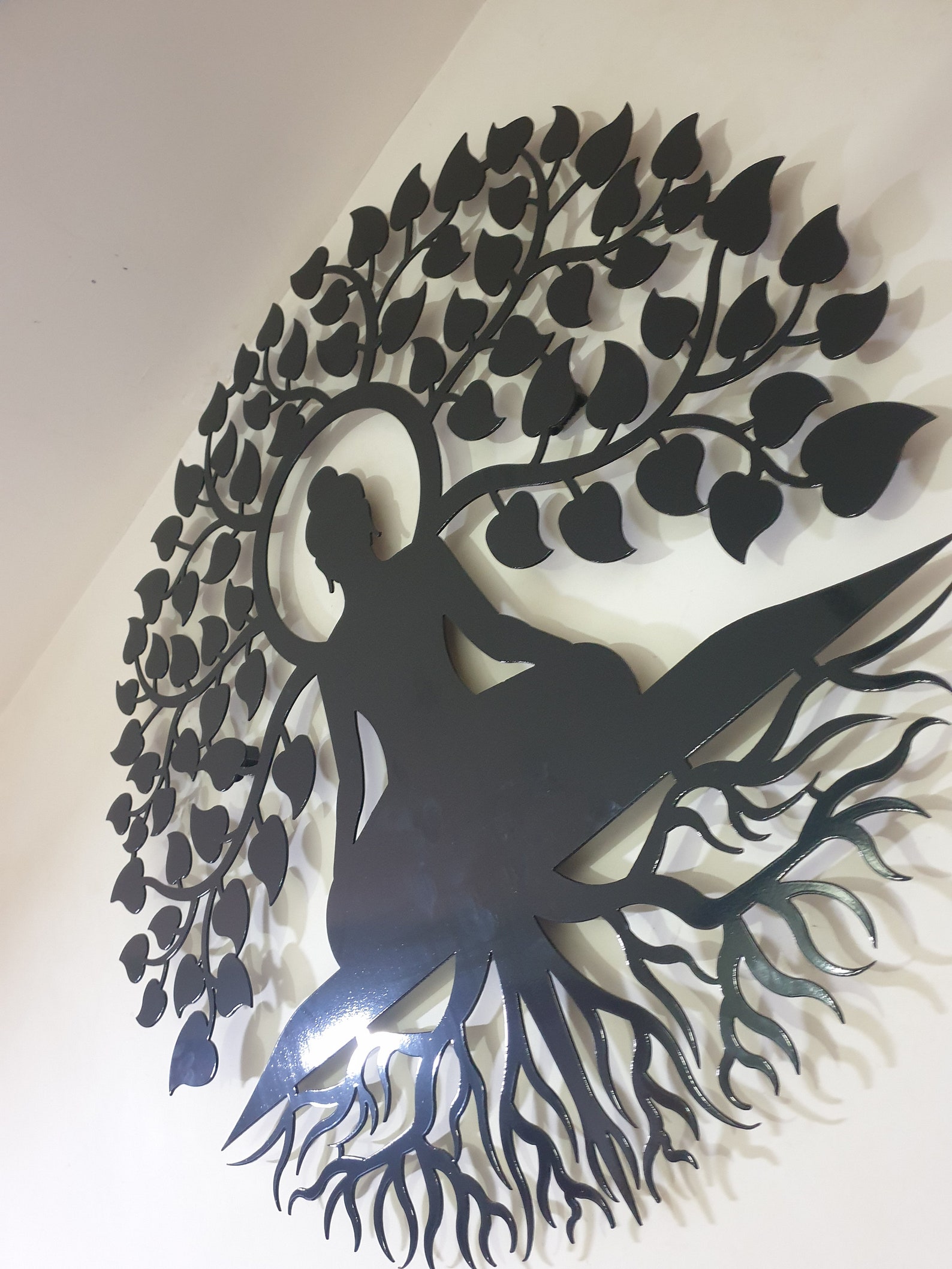 Buddha Tree Wall Art | Meditation Metal Decor | Laser Cut Enlightenment ...
