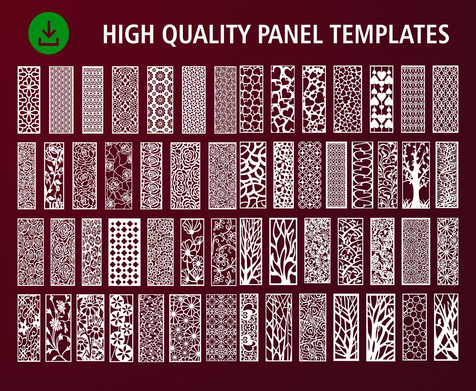 DXF Patterns File | Privacy Screen | Vinyl Decor | Panel Templates ...