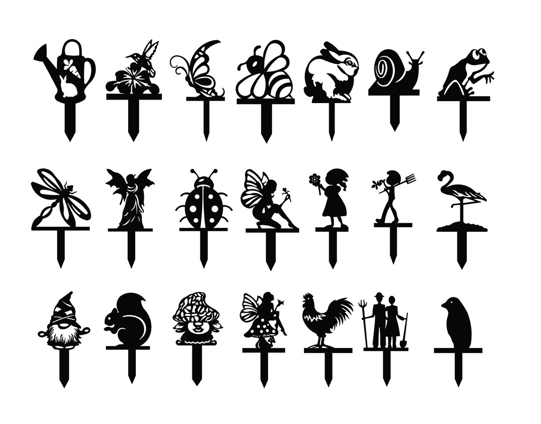 21 Gnome Garden | Stake Dxf File Bundle | Ready Dxf | Digital Download ...