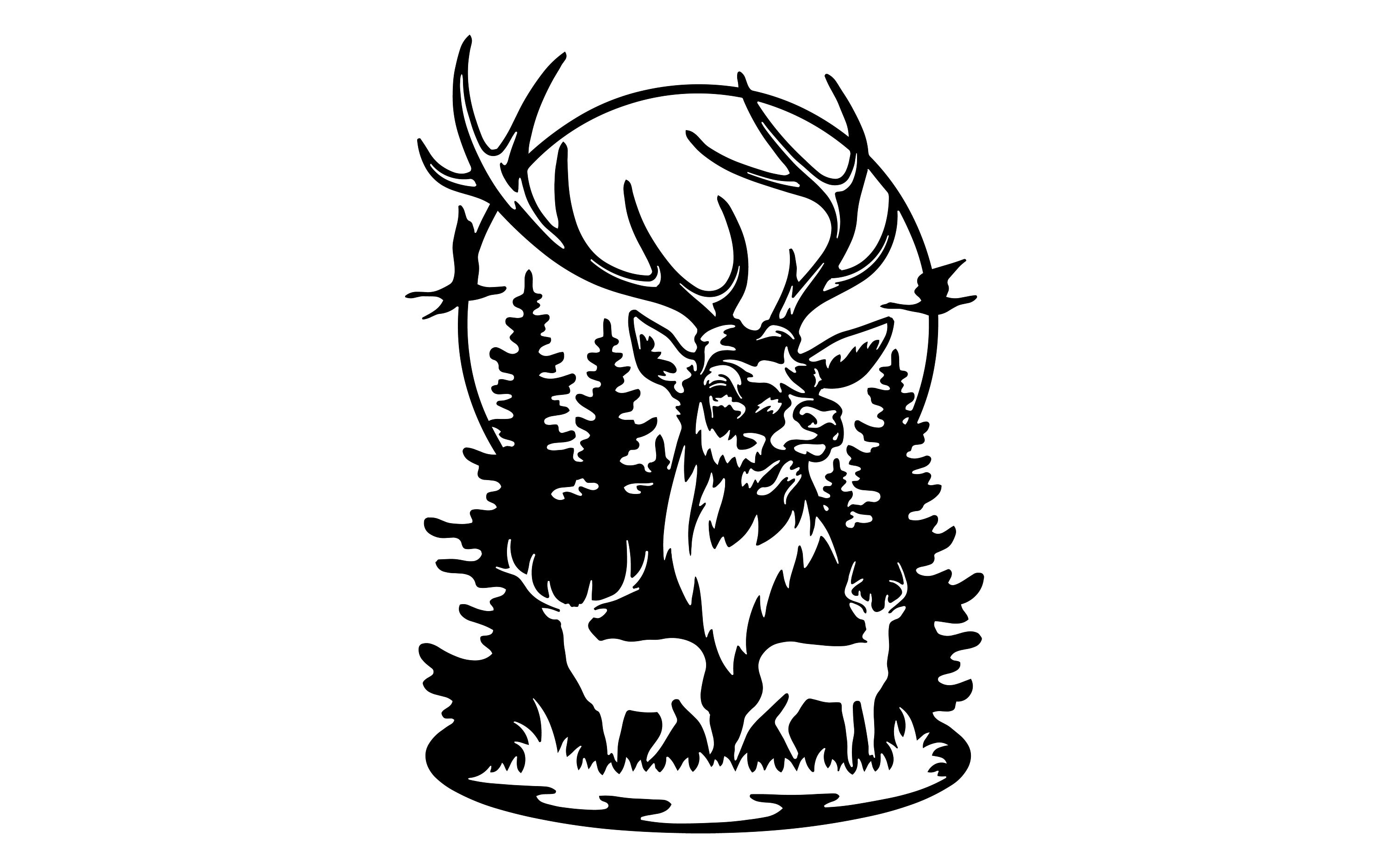 Deer Art DXF Sign Home Sign Cnc Plasma Design Vector Laser Design Dxf ...