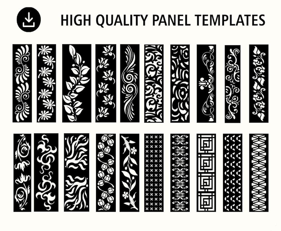 Elegant Floral Decorative Panel DXF File for Laser Cutting - Etsy