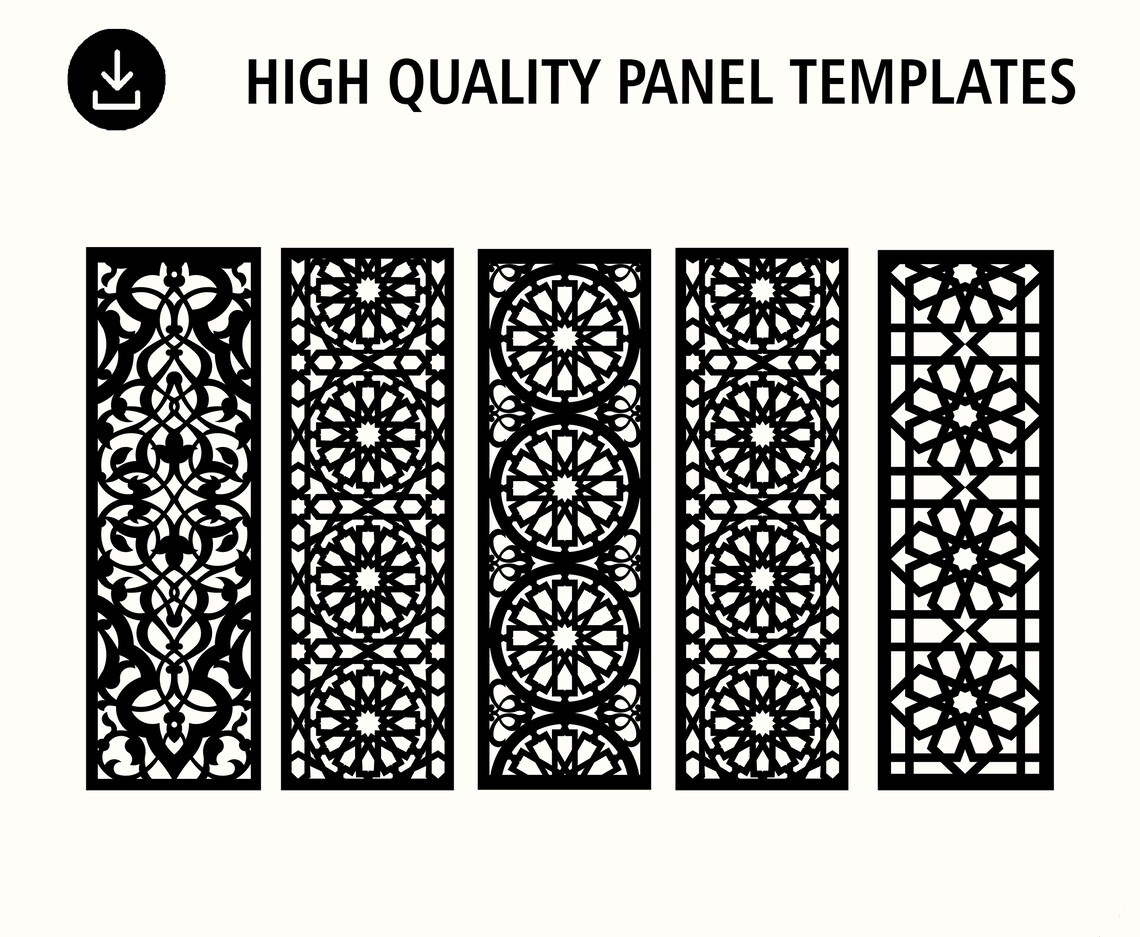 50 files dxf Geometric Patterns Panel Templates for CNC Laser | Etsy