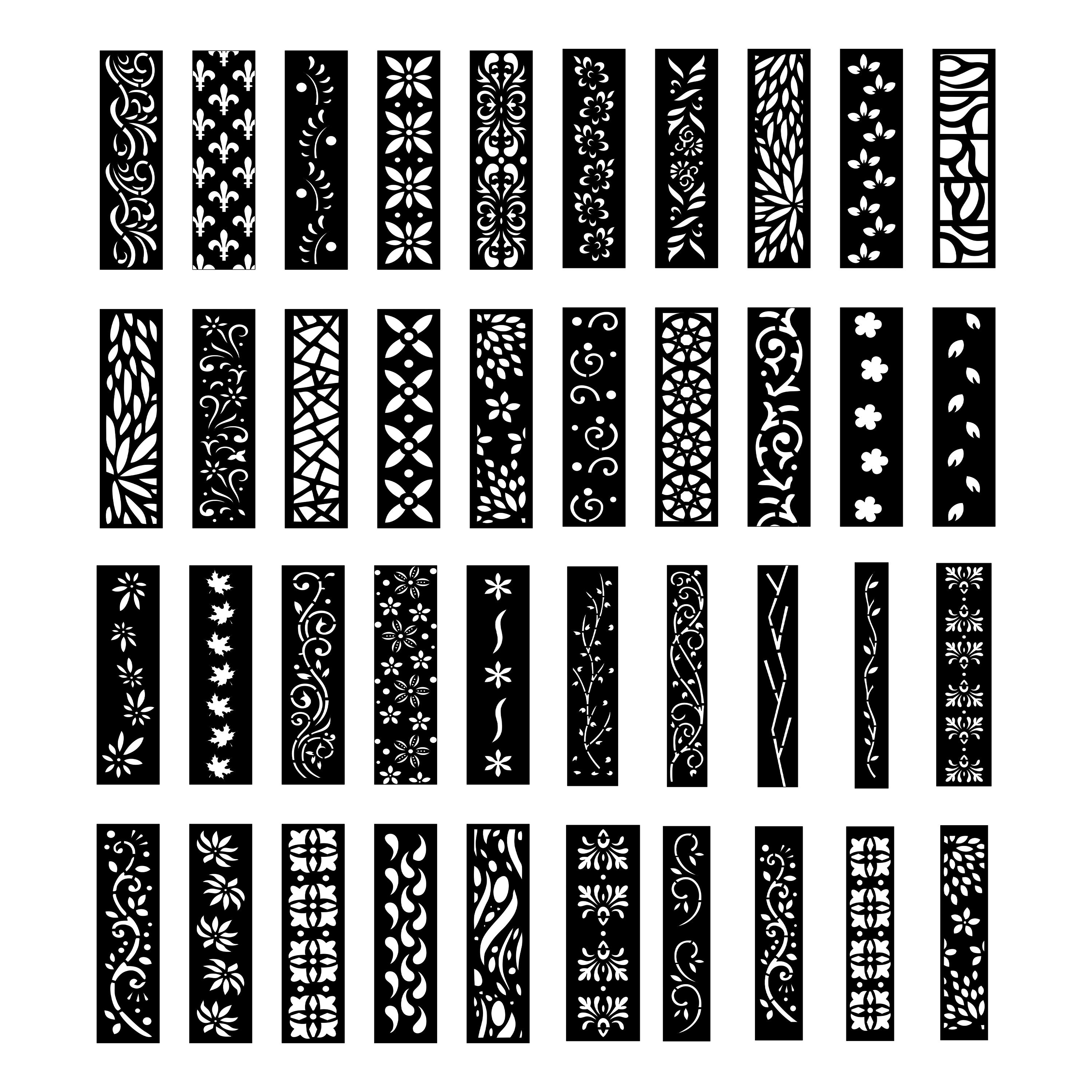 DXF Patterns File Privacy Screen Vinyl Decor Panel Templates Silhouette ...
