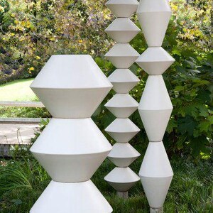 Modern Metal Garden Sculpture: Geometric Stacked Cone Totem - Etsy