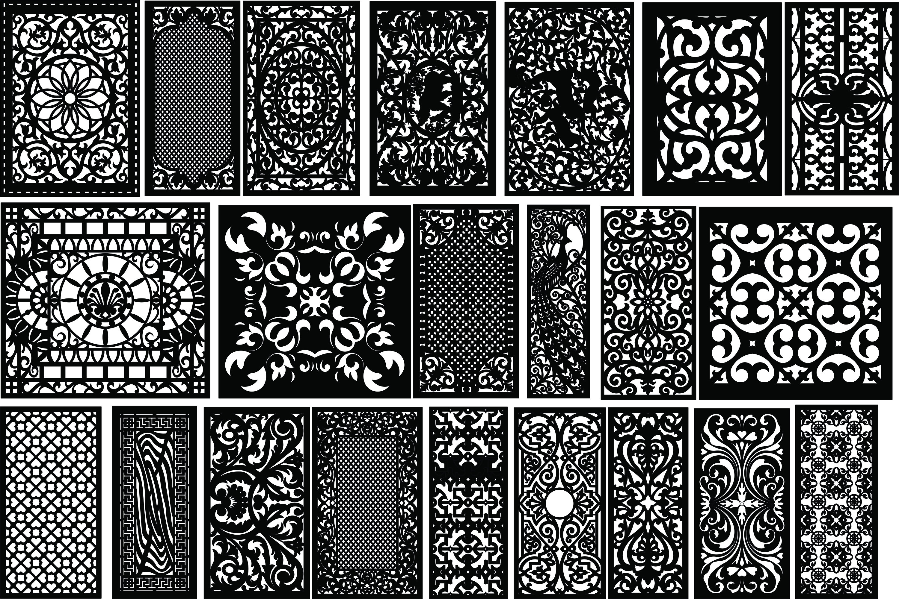 DXF Patterns File Privacy Screen Vinyl Decor Panel Templates Silhouette ...