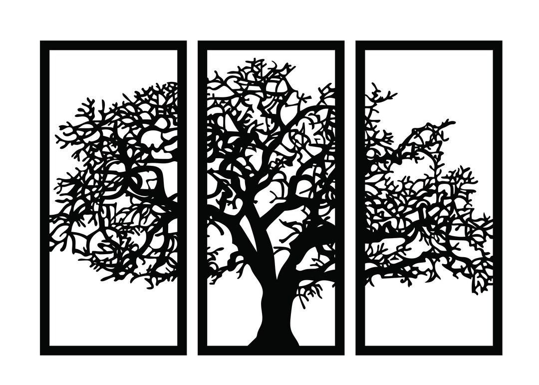 Tree Part of Three | Metal Sign | Plasma Dxf | Metal Plasma | Laser Cut ...