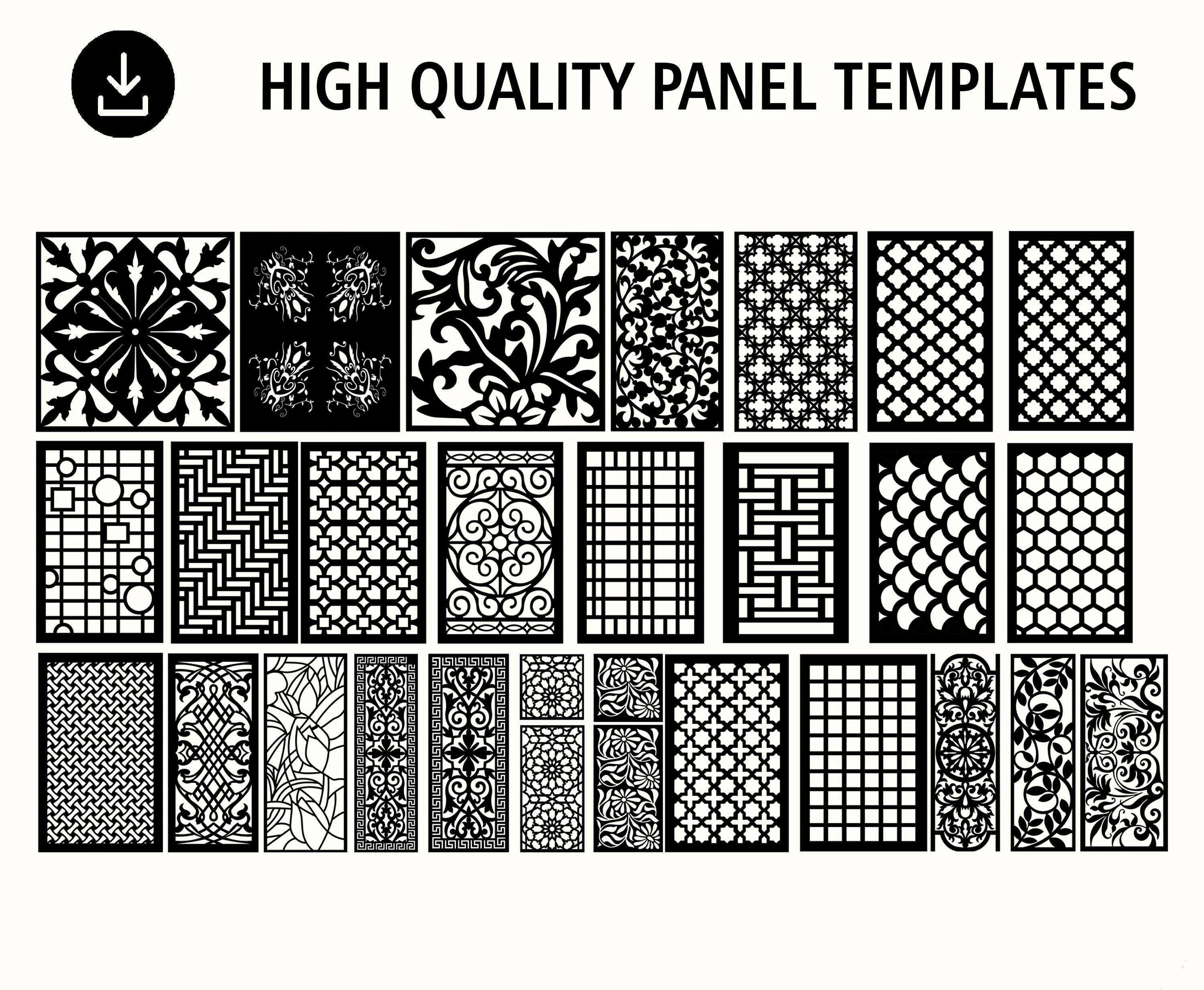 50 files dxf Geometric Patterns Panel Templates for CNC Laser | Etsy