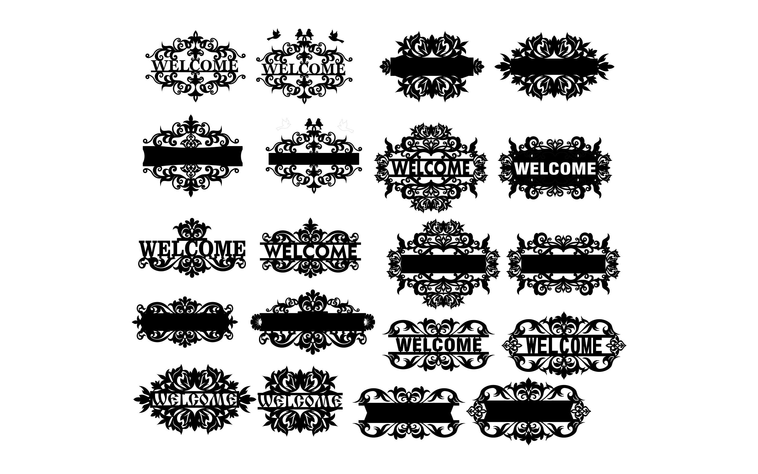 10 Welcome Sign DXF Sign Home Sign Metal Plasma Laser Cut Design Vector ...