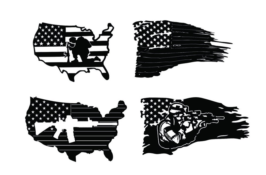 Military Soldiers | With USA Flag | DXF Sign | Home Sign | Laser Cut ...