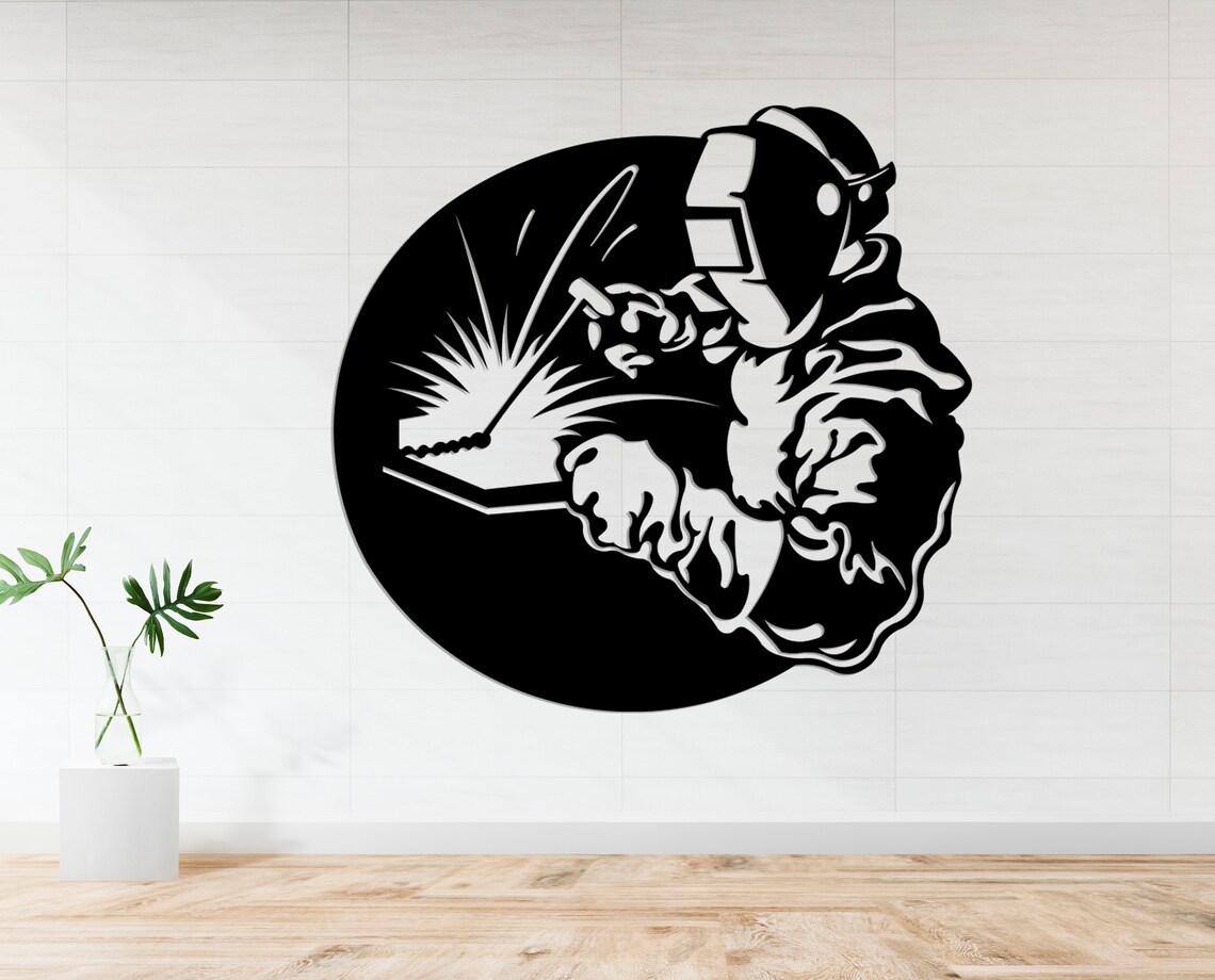 Industrial Welding Man Welder Welder Blacksmith Wall Art - Etsy