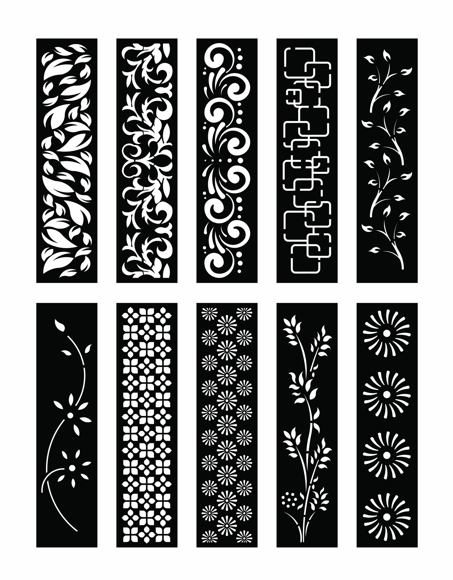 DXF Patterns File Privacy Screen Vinyl Decor Panel Templates Silhouette ...