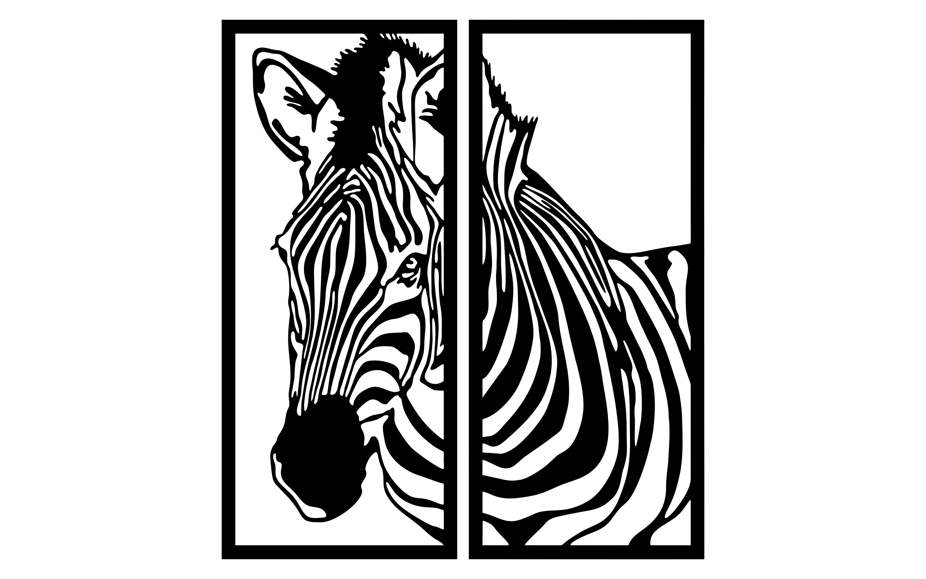 Zebra Panel Zebra Art DXF Sign Home Sign Metal Plasma Laser Cut Design ...