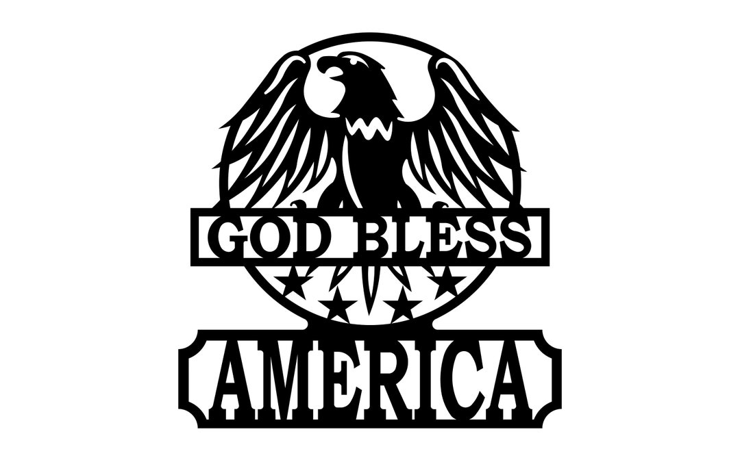 God Bless | America Sign | Eagle Usa | Design Vector | Laser Design ...