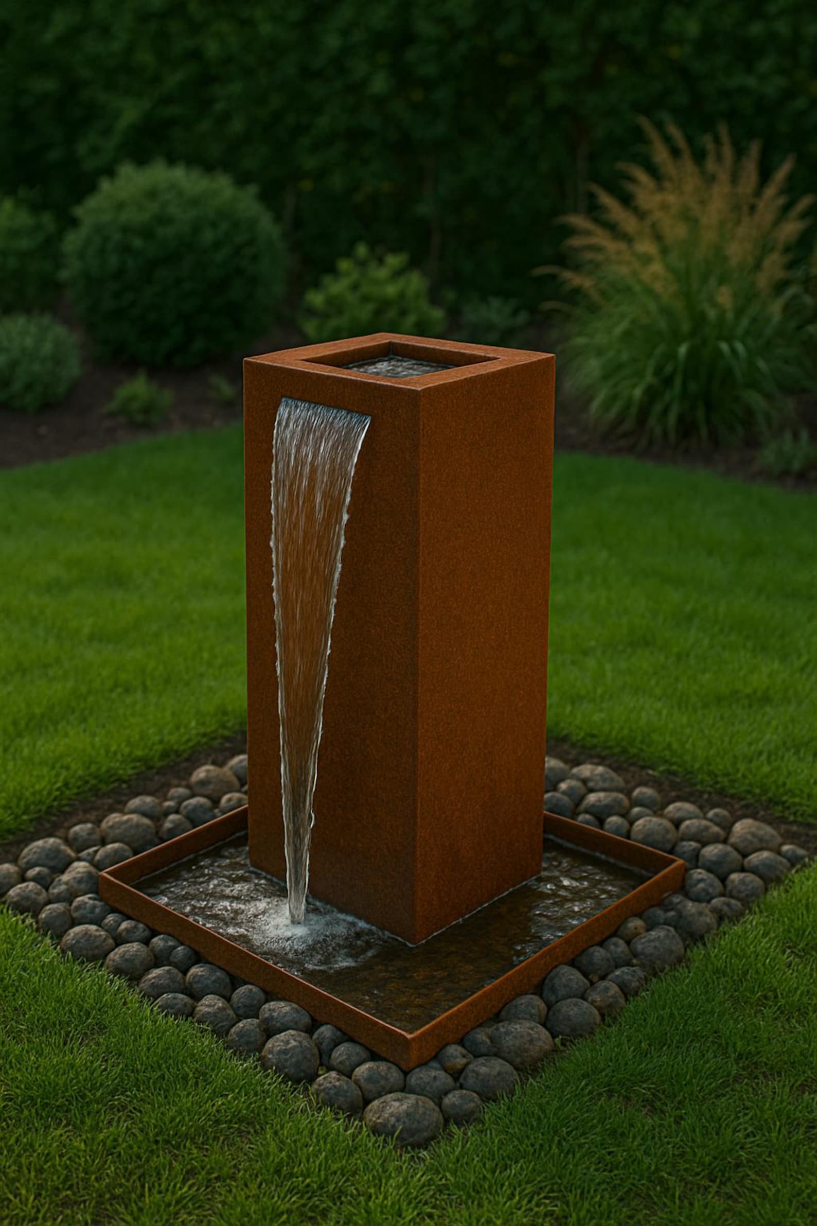 Driveway Fountain | Modern Metal | Outdoor Sculptural Water Feature ...