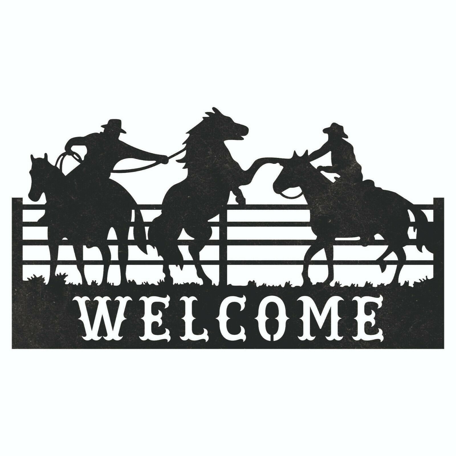 Cowboy Riding | Welcome Sign | DXF Sign | Home Sign | Metal Plasma ...