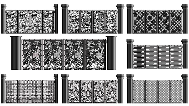 8 Gate Design Farm Gate Metal Plasma Laser Cut Design Vector Laser ...