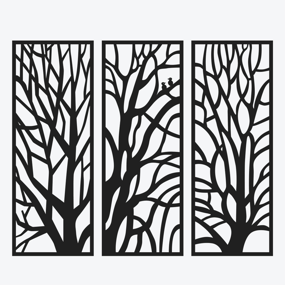 Room Divider Privacy Screen Partitions Decorative Panel Plasma Dxf CDR ...