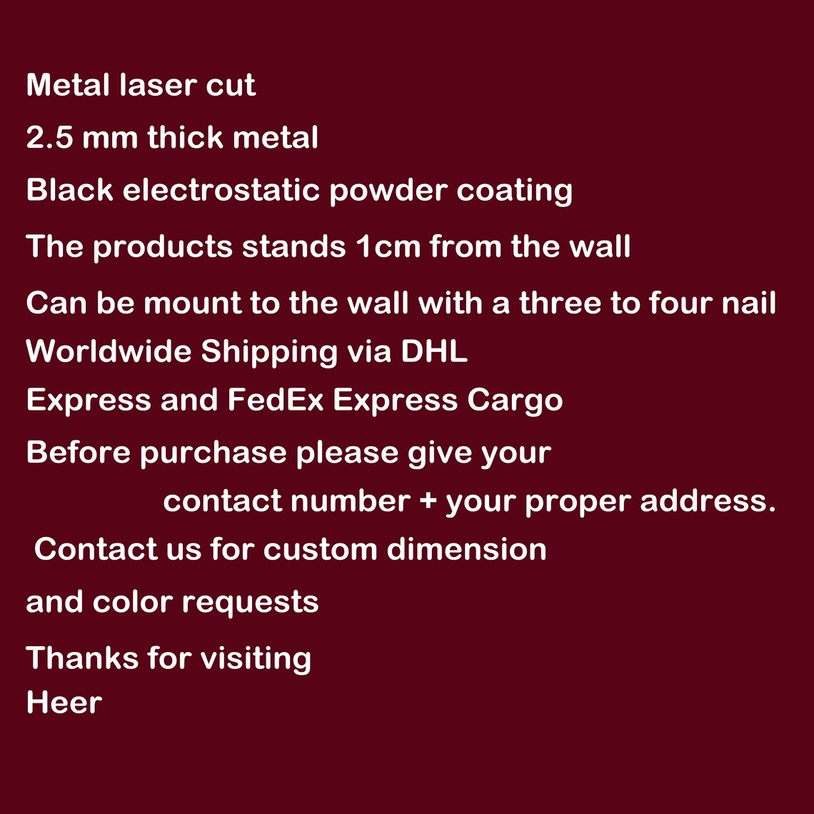Metal Art | Laser Cut Metal | Wall Decor | Indoor / Outdoor | Metal ...