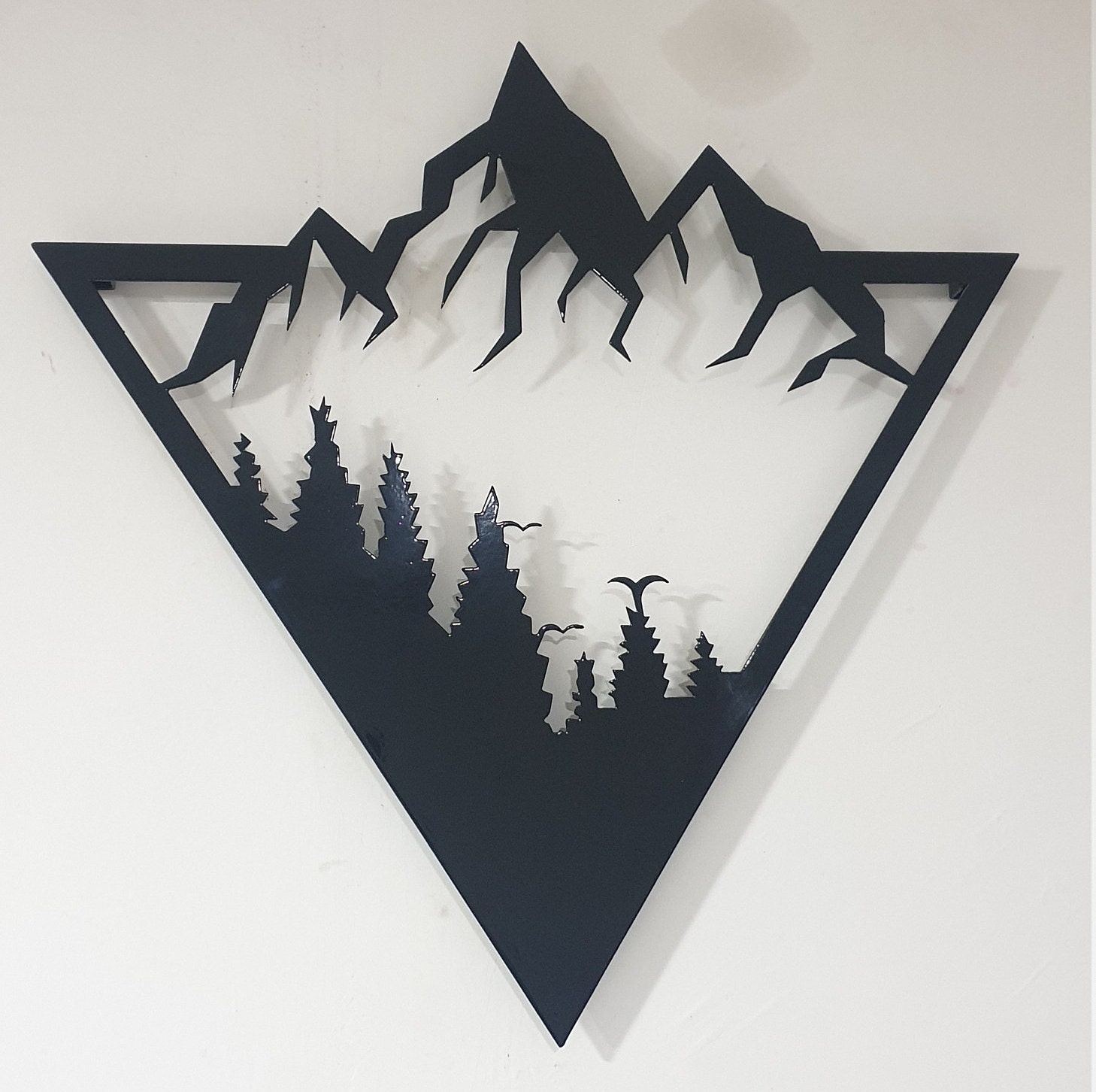 Mountain Wall Hanging Art Laser Cut Metal Decor Mountain - Etsy