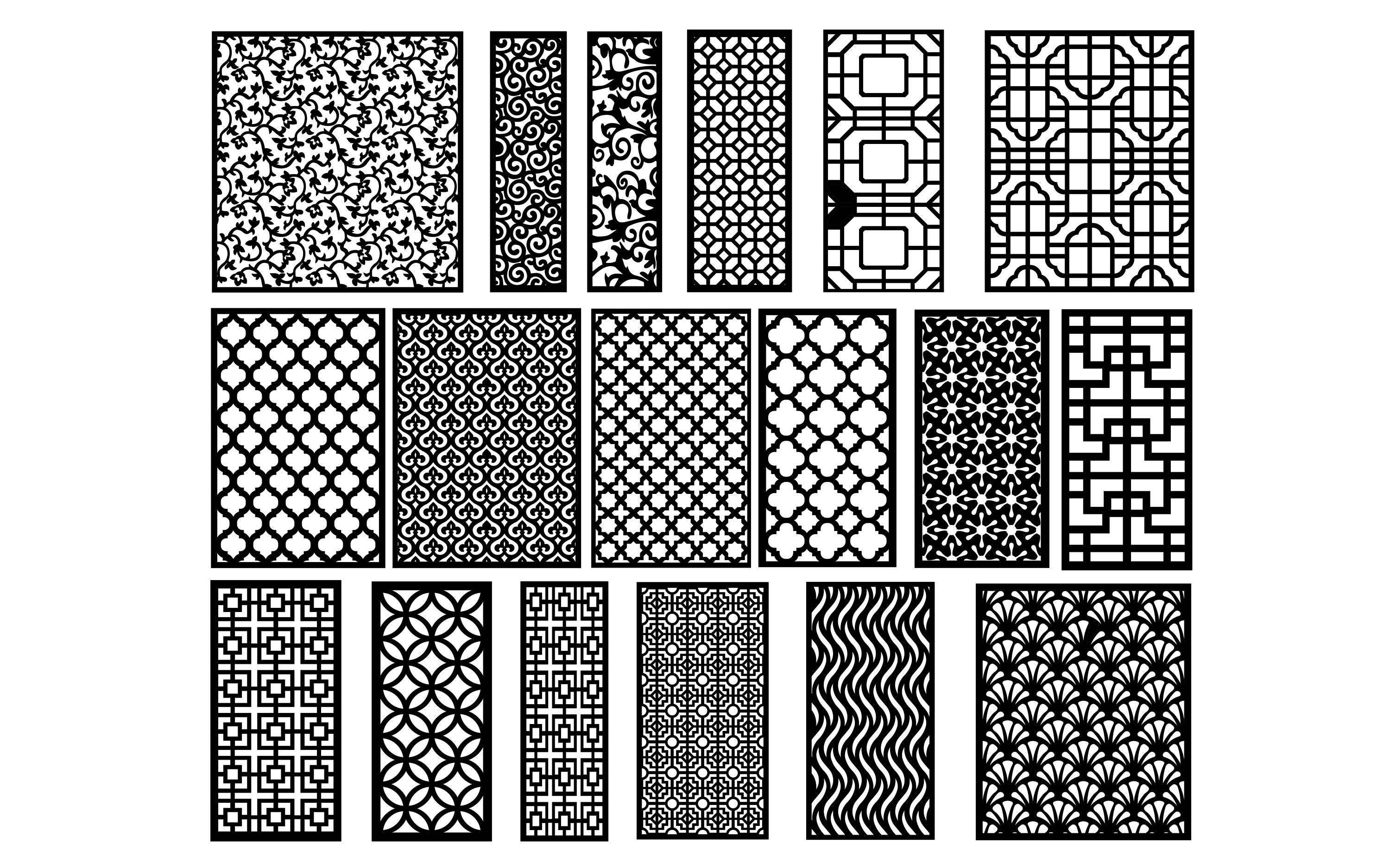 DXF Patterns File Privacy Screen Vinyl Decor Panel Templates Silhouette ...