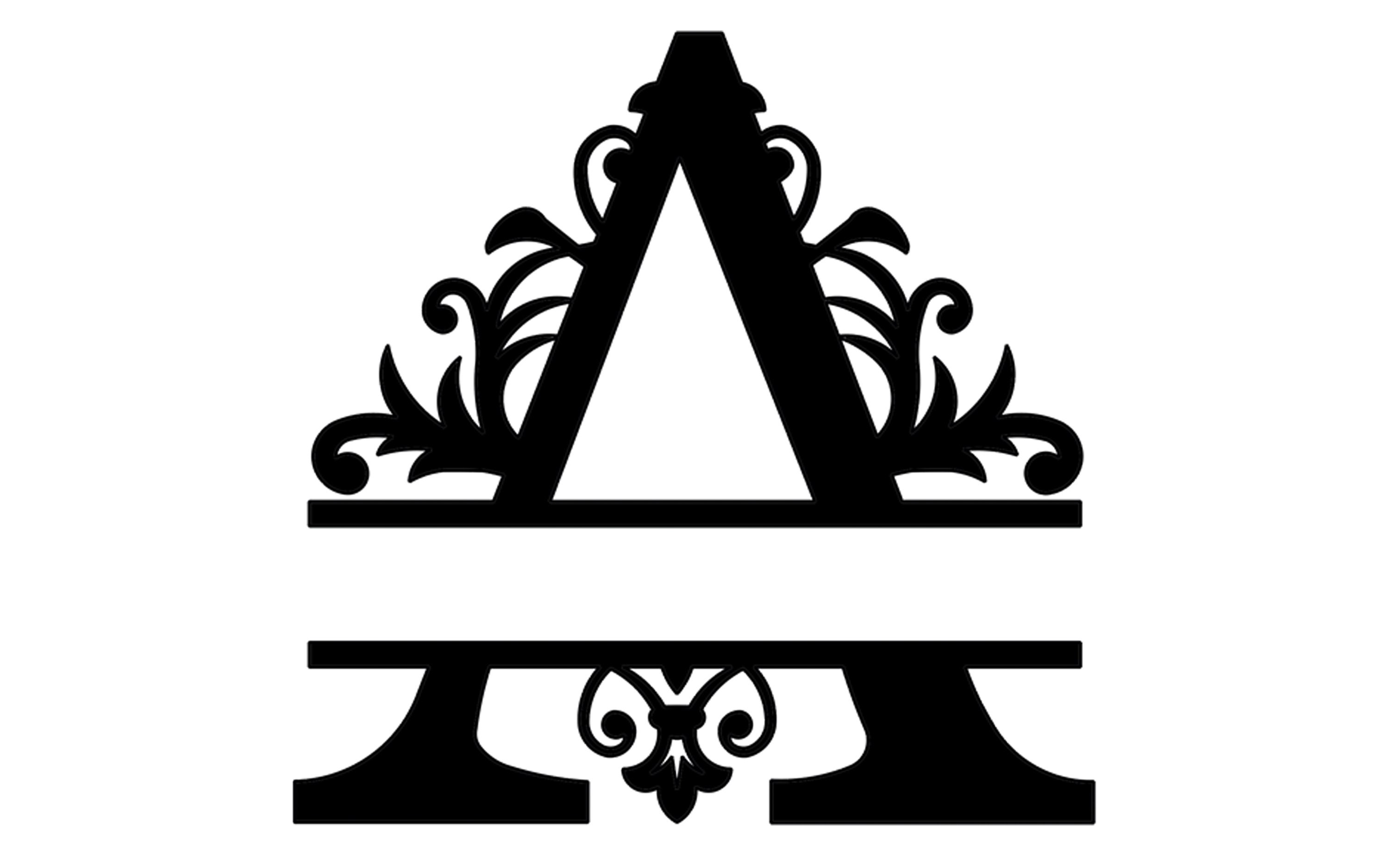 Split Letter Name Monogram DXF File Laser Cut Laser Cut Dxf Laser File ...