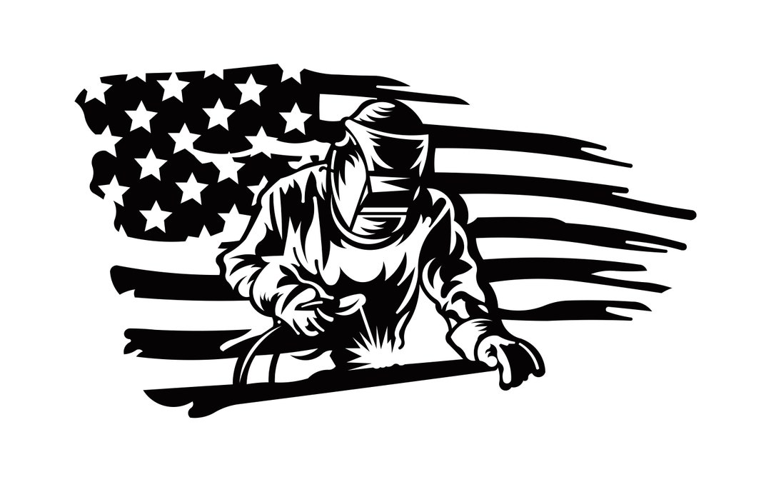 Welding USA Flag | DXF Sign | Home Sign | Metal Plasma | Laser Cut | Design Vector | Laser ...