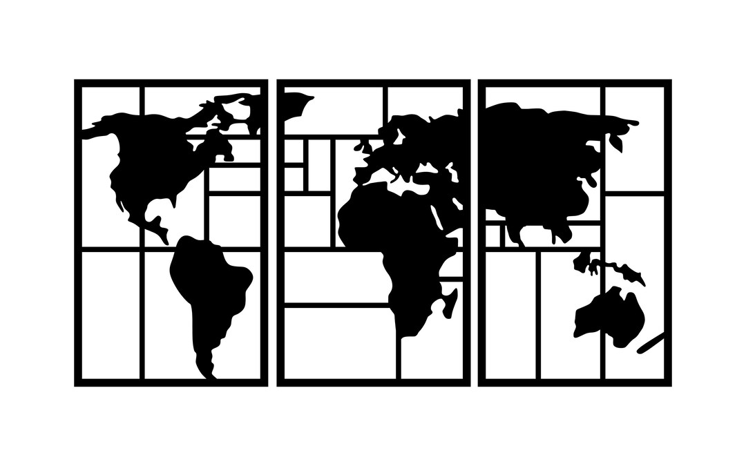 World Map | DXF Sign | Home Sign | Metal Plasma | Laser Cut | Design ...