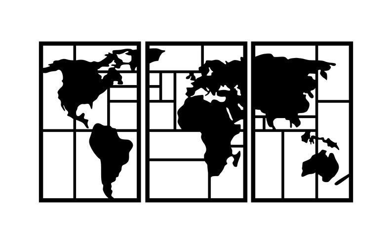 World Map | DXF Sign | Home Sign | Metal Plasma | Laser Cut | Design ...
