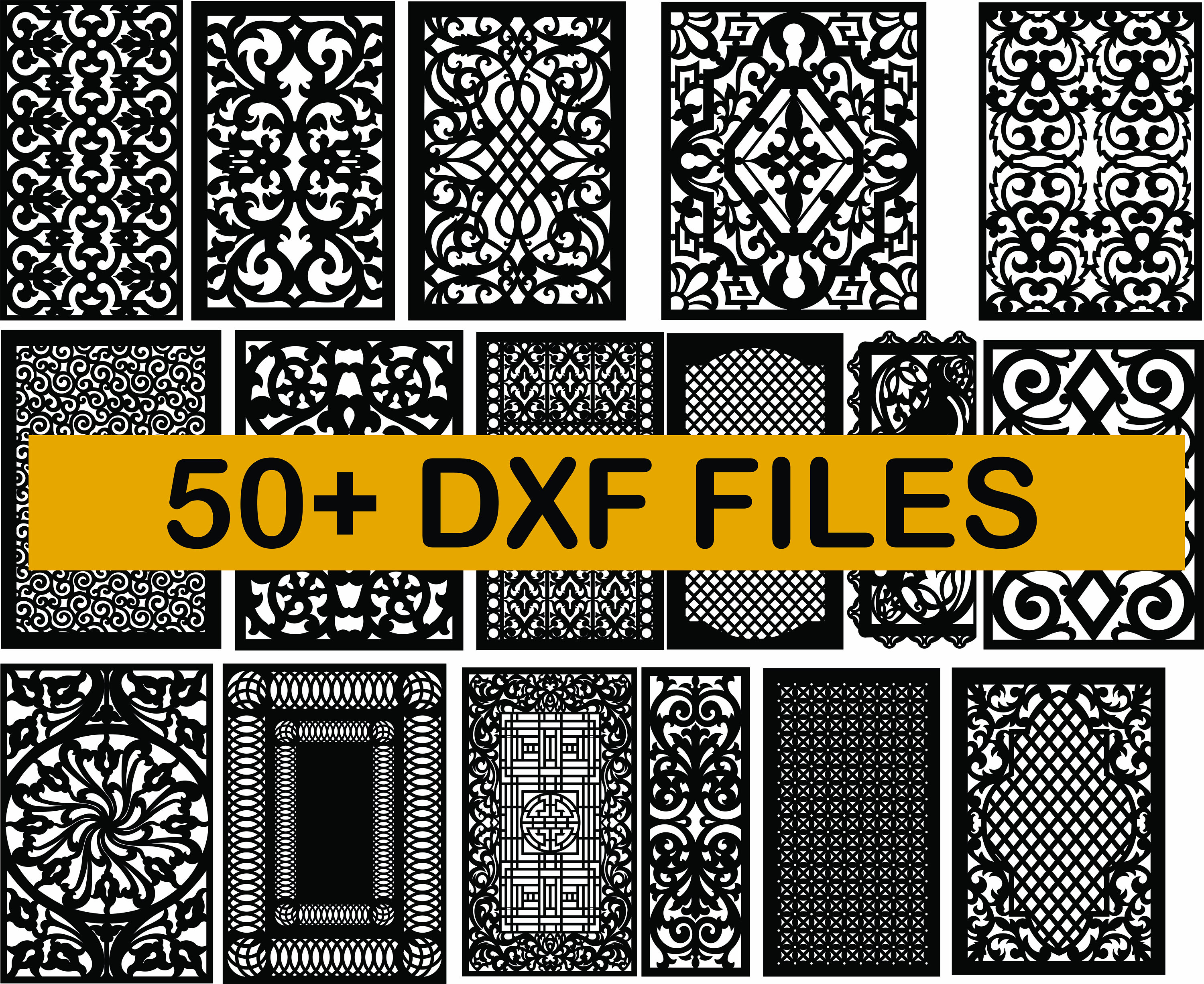 DXF Patterns File Privacy Screen Vinyl Decor Panel Templates Silhouette ...