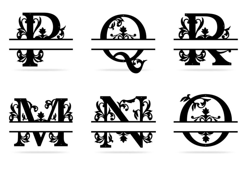 Split Letter Name Monogram DXF File Laser Cut Laser - Etsy