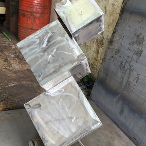 Cubular Clusters | Metal Sculpture Art | Black Color | Large Rusted ...