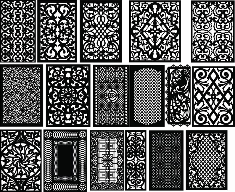 DXF Patterns File Privacy Screen Vinyl Decor Panel Templates Silhouette ...
