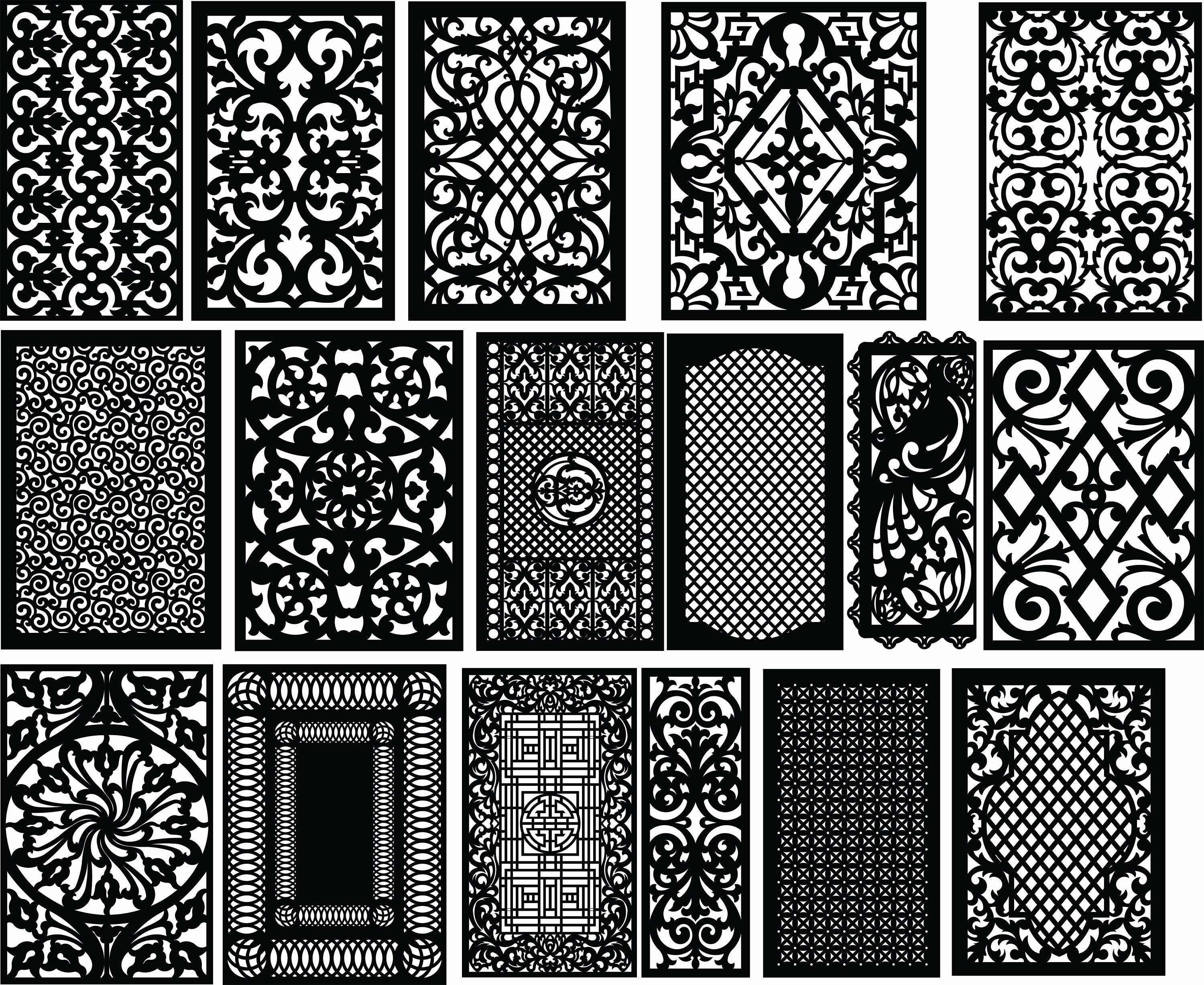 DXF Patterns File Privacy Screen Vinyl Decor Panel Templates Silhouette ...