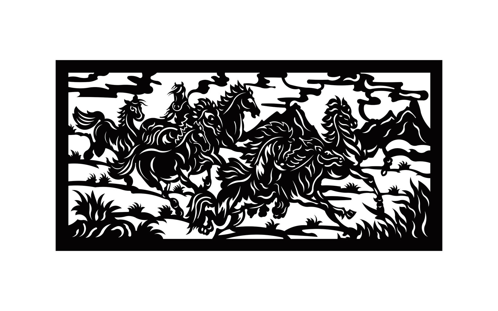 Horses Panel Design DXF Sign Home Sign Metal Plasma - Etsy