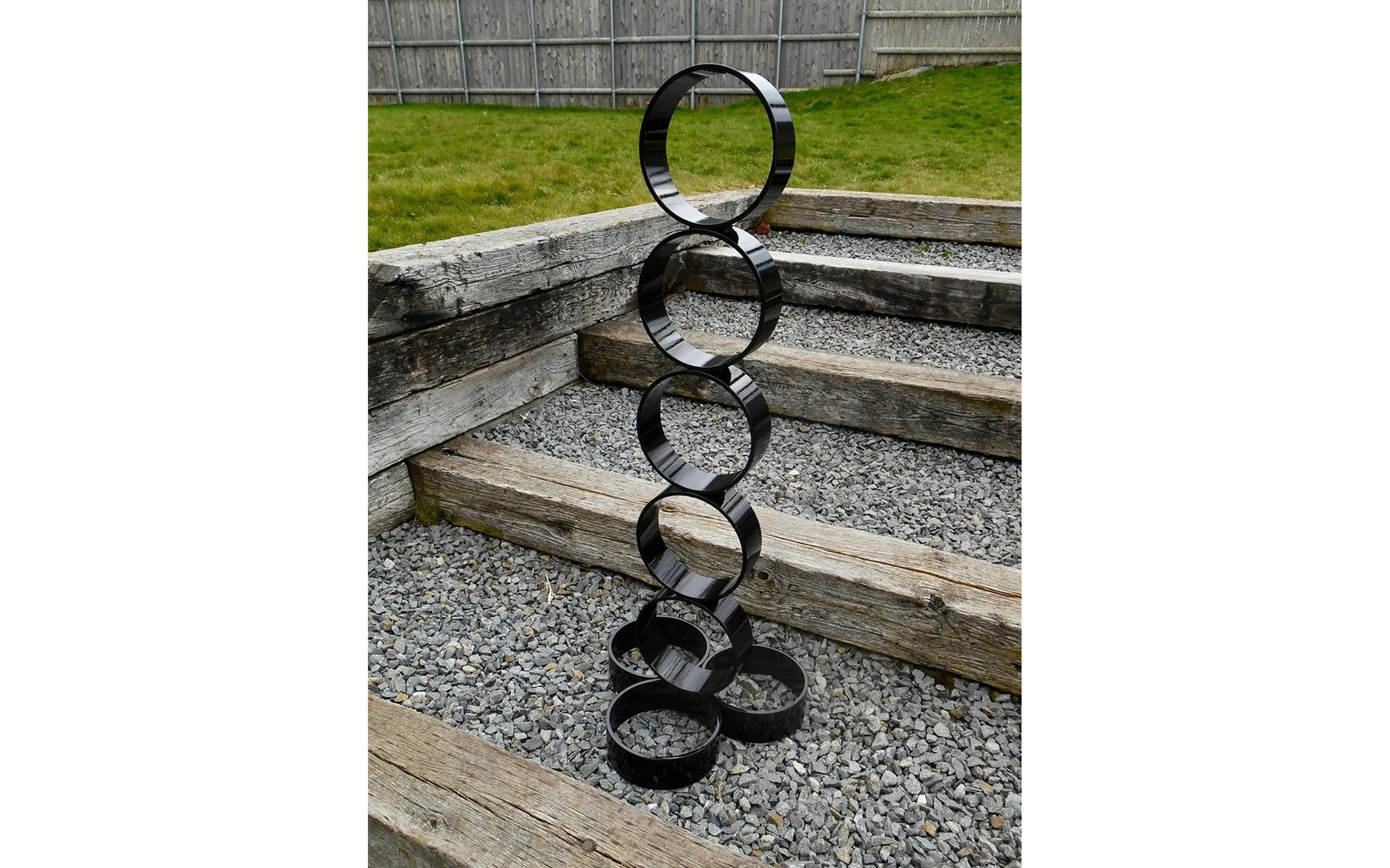 Rings Shape Metal Sculpture Large Artwork Metal Art Modern Garden Rings ...
