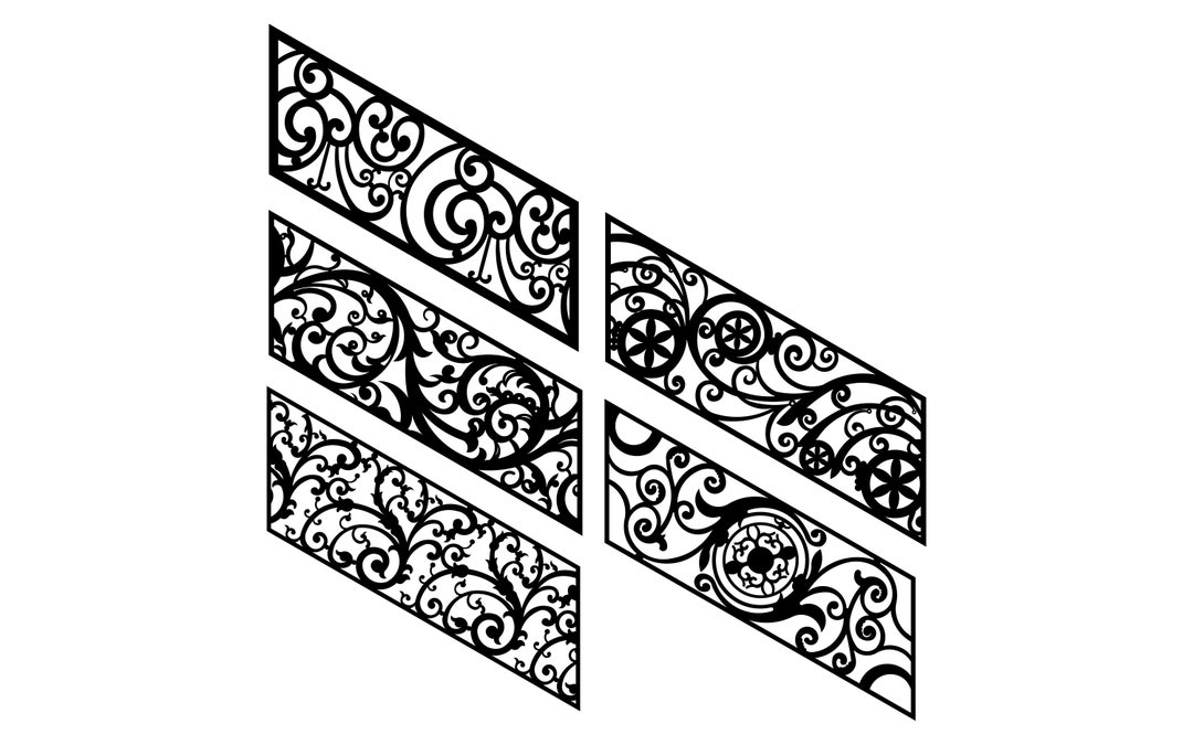 Stairs Railing | Privacy Screen | Stairs Railing DXF | Railing DXF ...