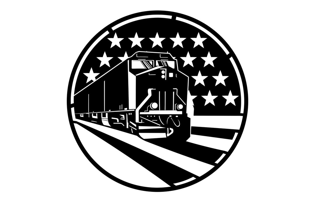 American Diesel | Locomotive Train | USA Fleg | Design Vector | Laser ...
