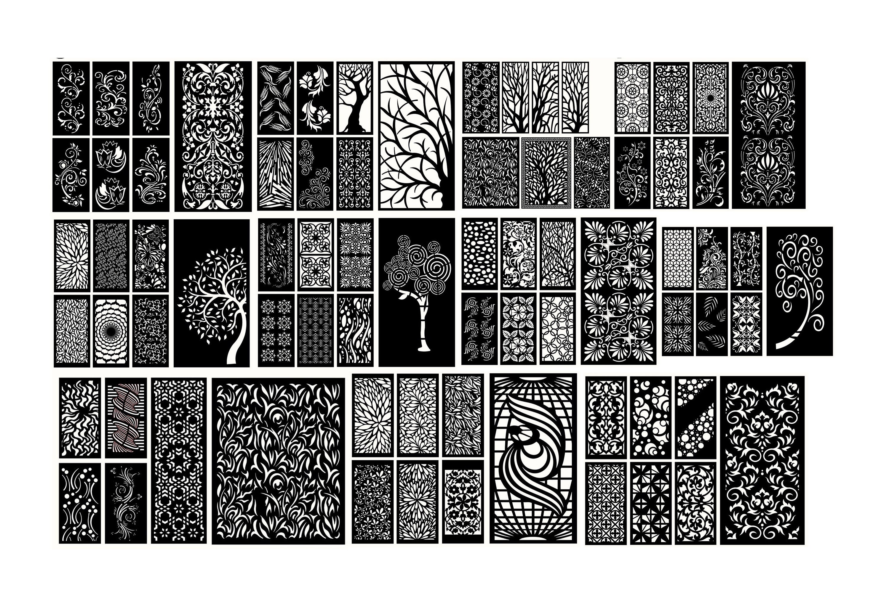 DXF Patterns File Privacy Screen Vinyl Decor Panel Templates Silhouette ...