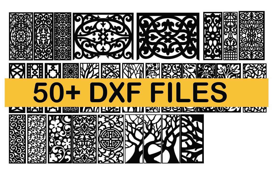 DXF Patterns File Privacy Screen Vinyl Decor Panel Templates Silhouette ...