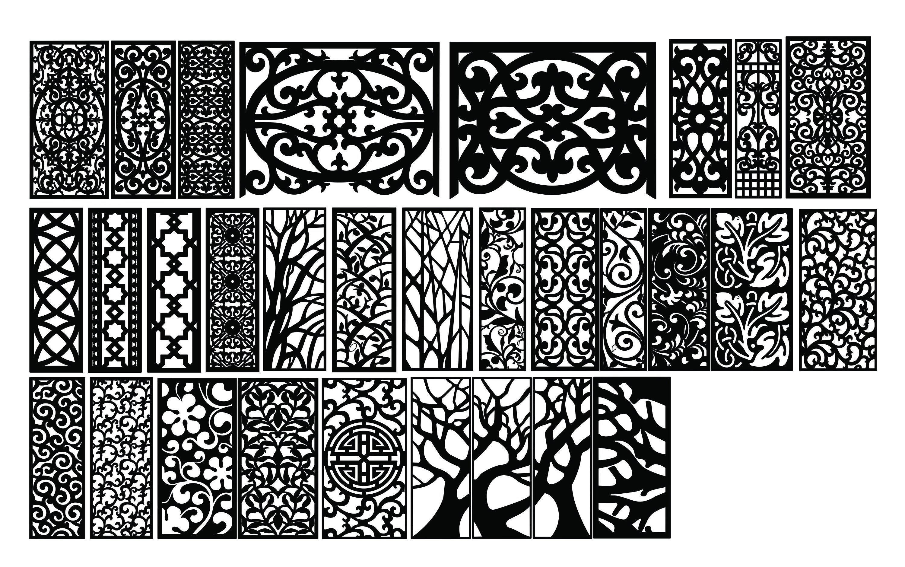DXF Patterns File Privacy Screen Vinyl Decor Panel Templates Silhouette ...