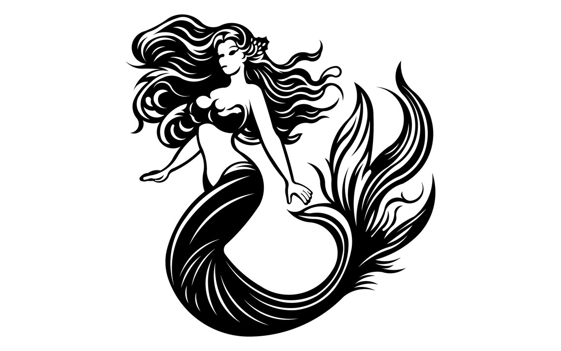 Mermaid Woman | Mermaid Fish | Bundle Svg | Metal Plasma | Laser Cut ...