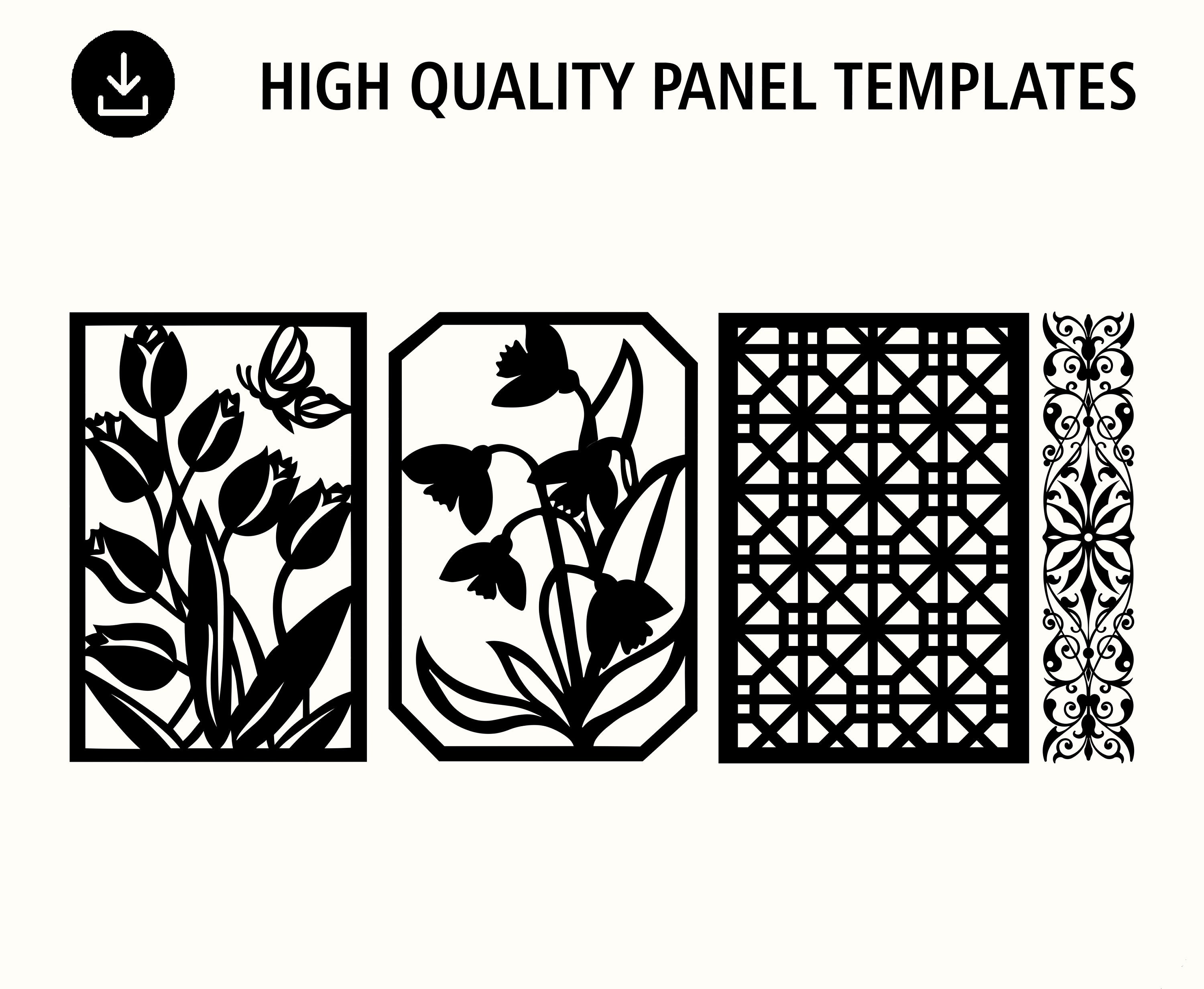 50 files dxf Geometric Patterns Panel Templates for CNC Laser | Etsy