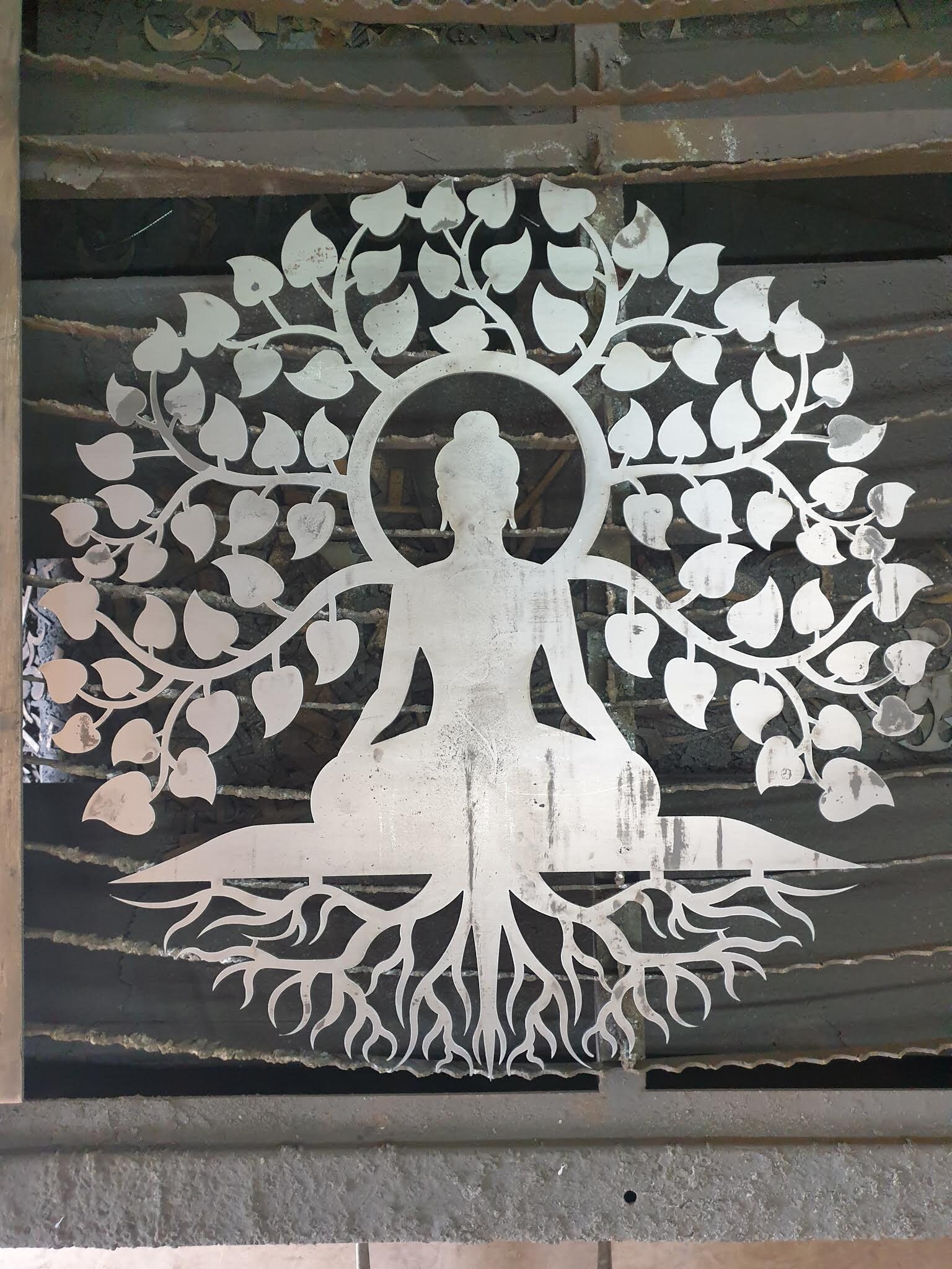 Buddha Tree Wall Art | Meditation Metal Decor | Laser Cut Enlightenment ...