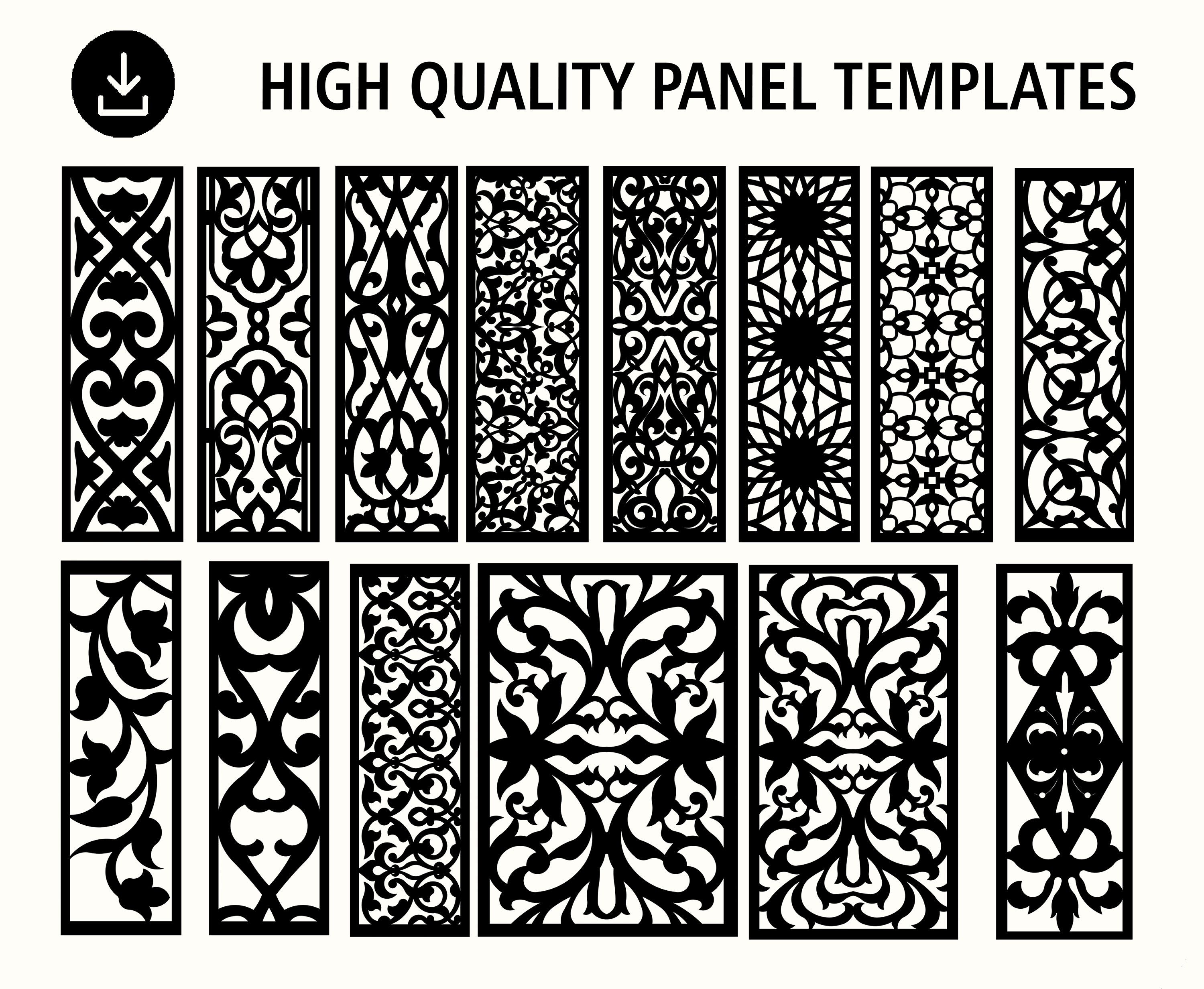 50 files dxf Geometric Patterns Panel Templates for CNC Laser | Etsy