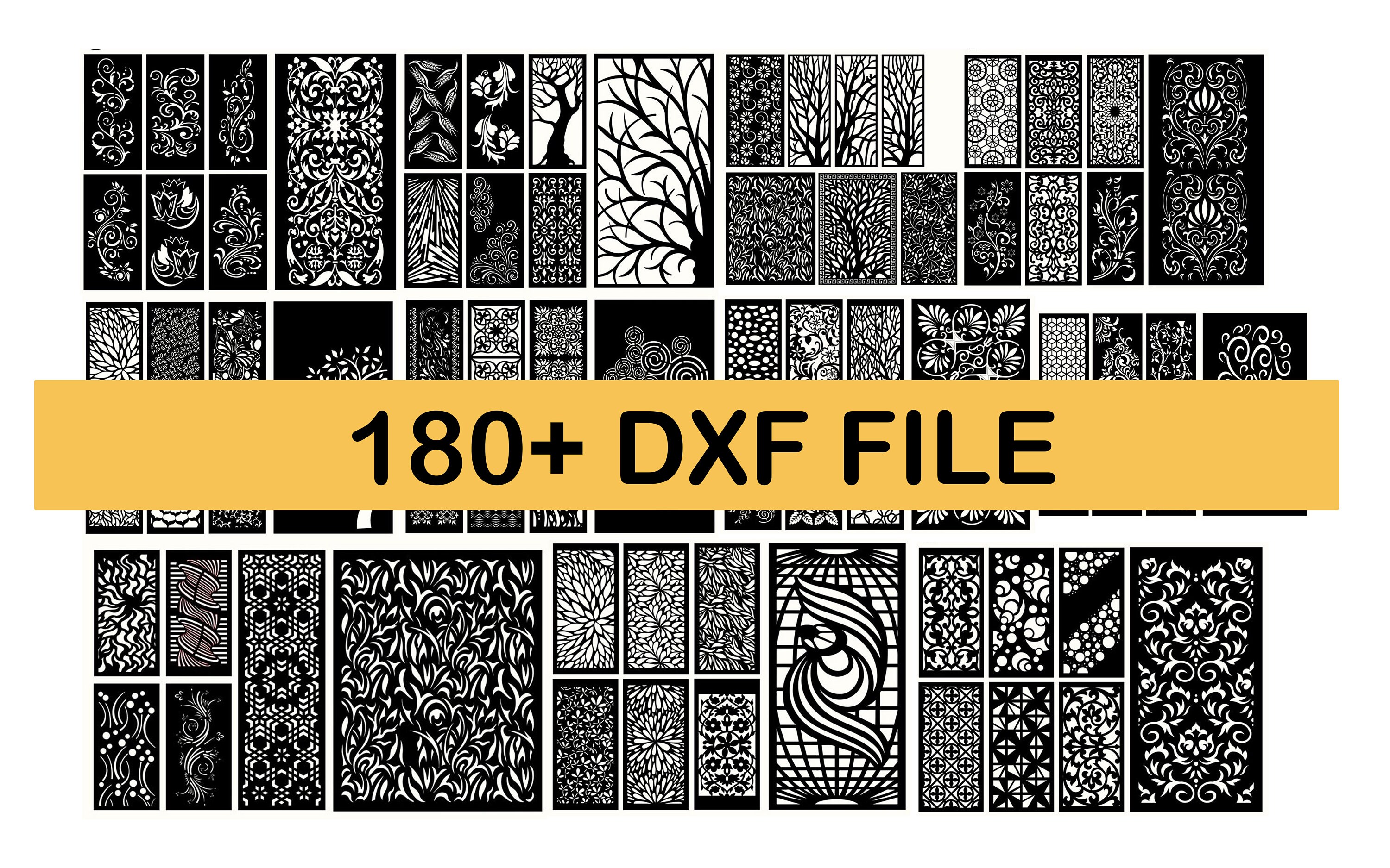 DXF Patterns File Privacy Screen Vinyl Decor Panel Templates Silhouette ...