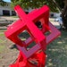 Red Cubular Clusters Metal Sculpture Art Geometric Modern - Etsy