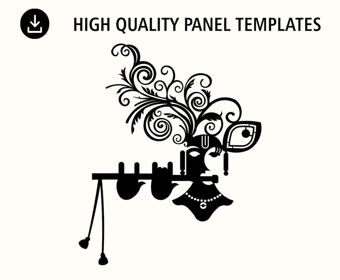 Krishna God Laser DXF Sign Home Sign Metal Wall Art Laser Cut Design ...